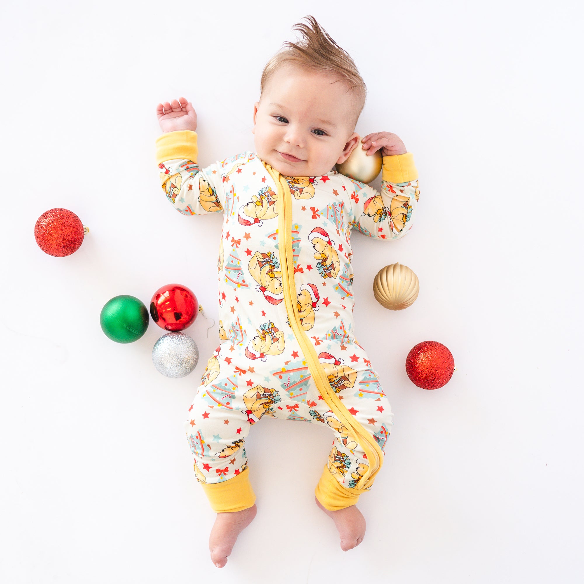 Christmas Tree Bear Baby Bamboo Zipper Romper – FancyPrince