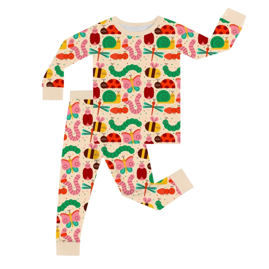 FancyPrince Animal Caterpillar Butterfly Kid Bamboo Two-Piece Pajama S