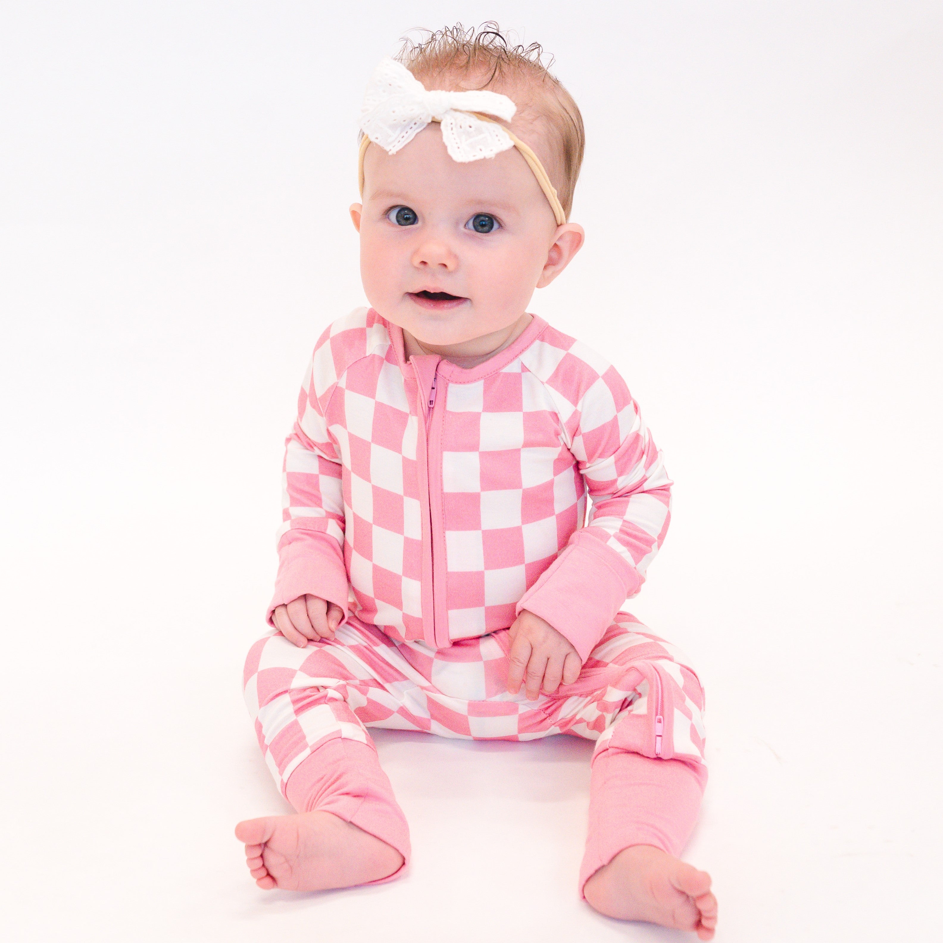 Comfy High-end Bamboo Pink Checkerboard Print Long Sleeve – FancyPrince